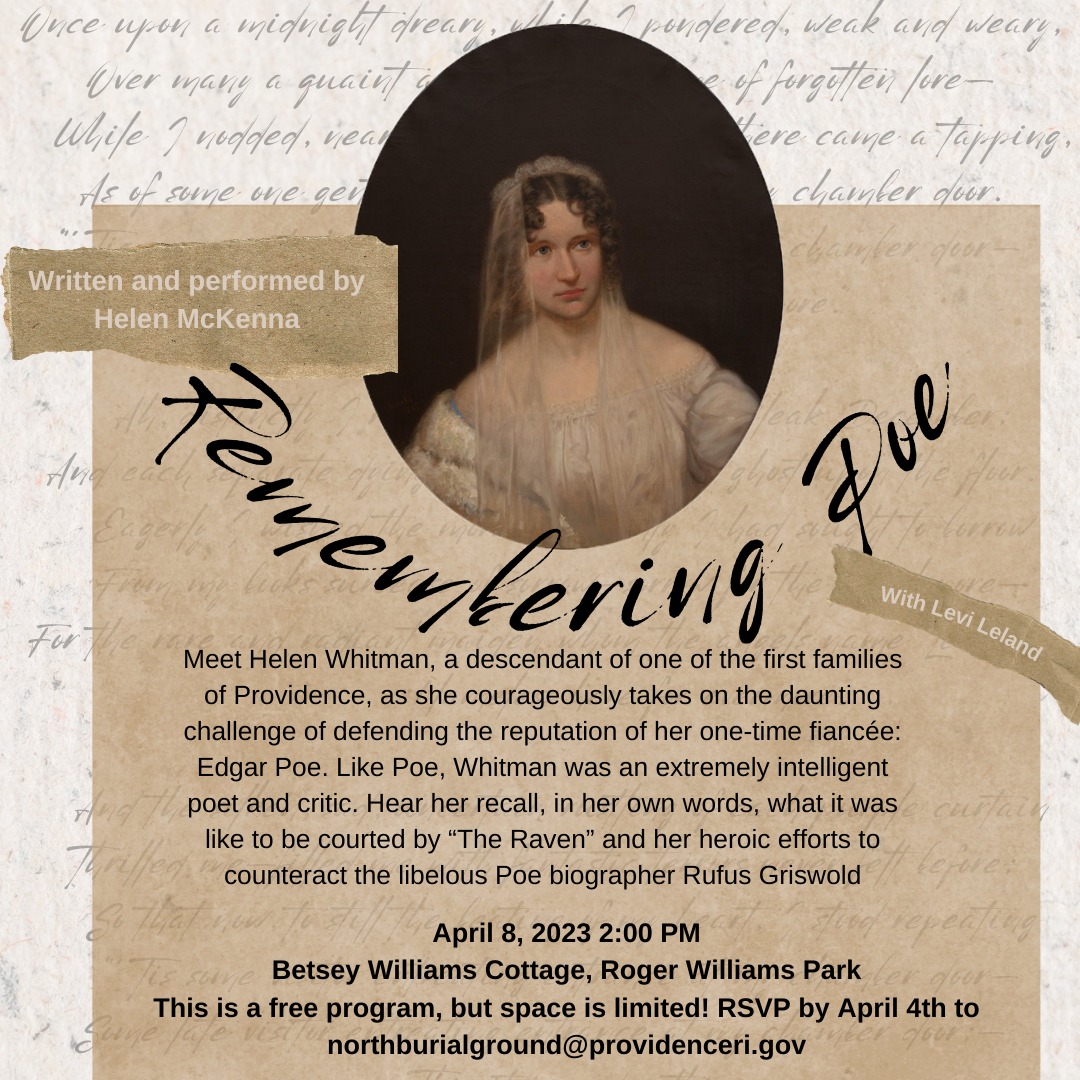 Remembering Poe—Sarah Helen Whitman Comes to the Betsey Williams ...